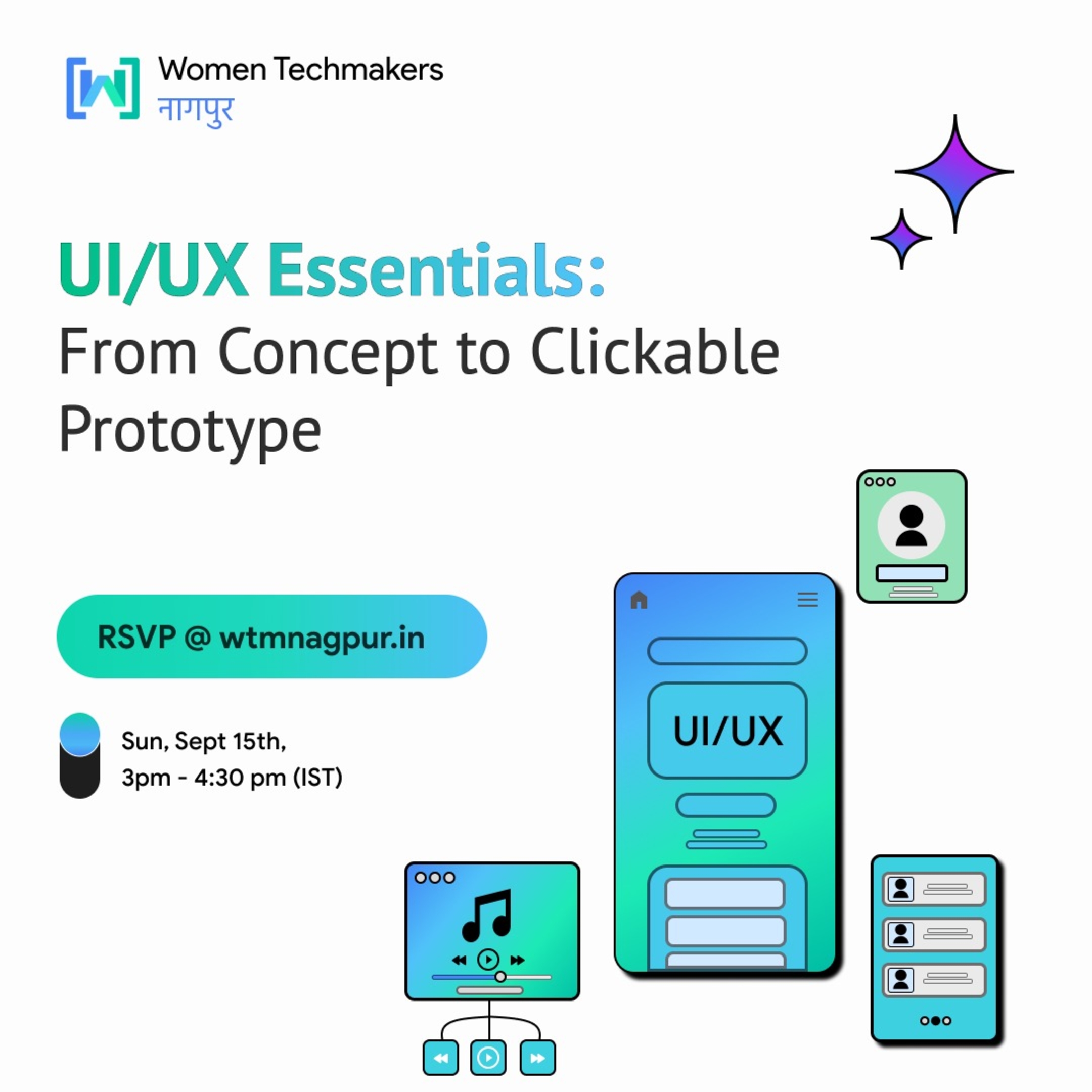 See UI/UX Essentials: From Concept to Clickable Prototype at Google Developer Groups GDG Nagpur